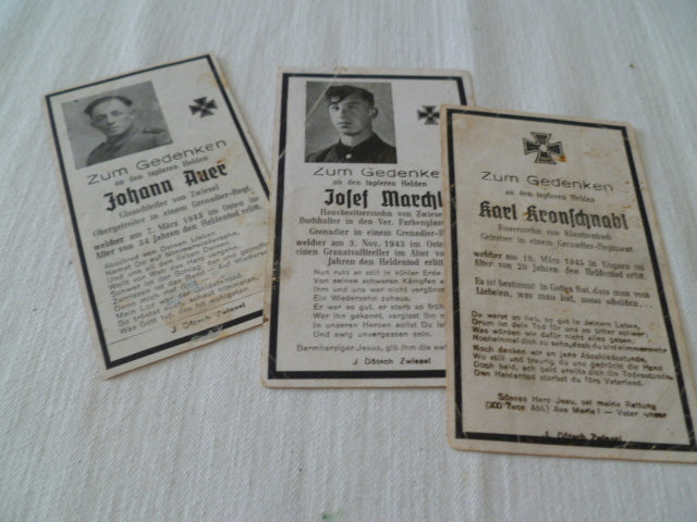 german ww2 death cards 3 diff well used – Militaria Shop