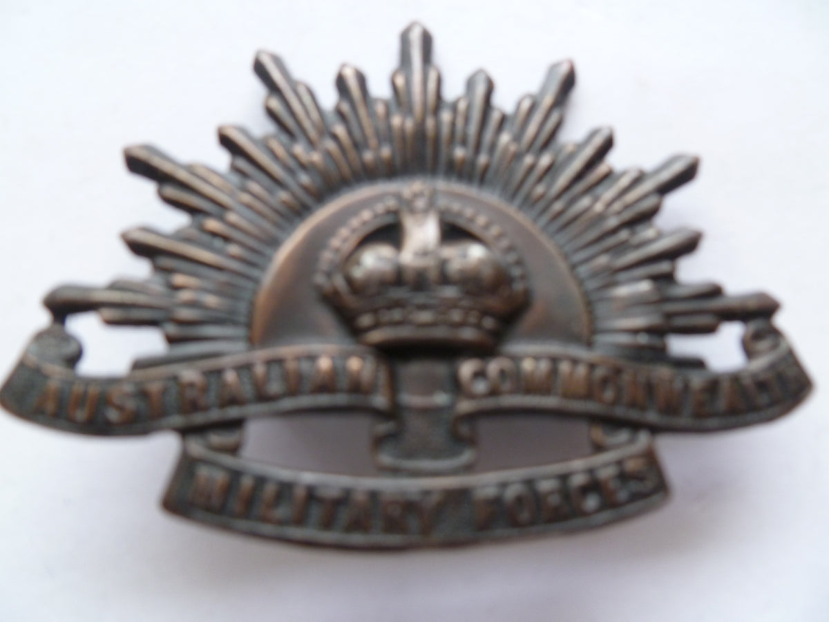 aust rising sun cap badge stokes maker – Militaria Shop