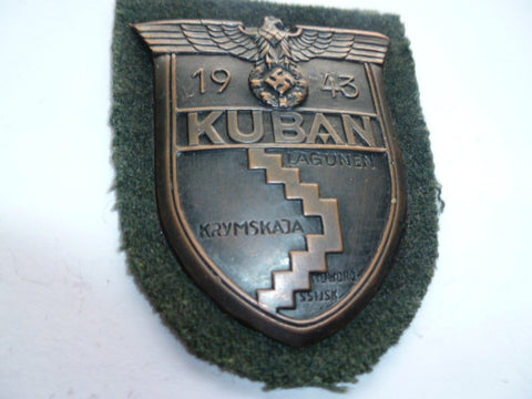 german ww2 army kuban shield ex condition has back plate etc ...