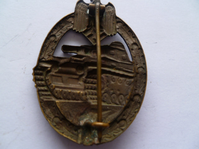 german ww2 tank assault badge bronze scarce hollow back another hard t ...