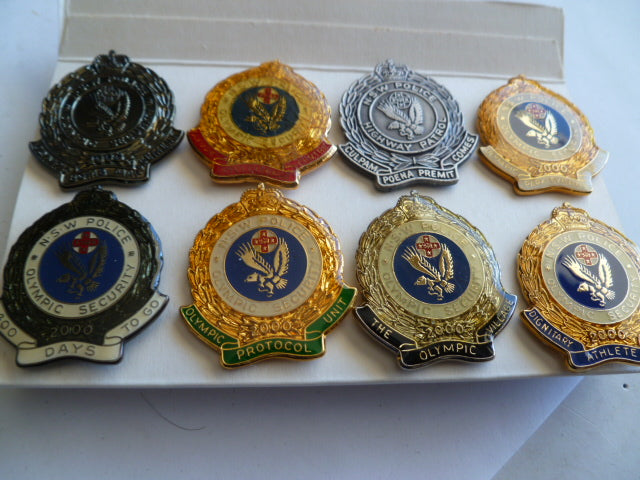 aust nsw police 2000 olympic badges 8 in 3 rarer ones – Militaria Shop