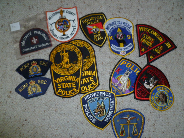 usa police lot and 2 rcmp patch asst lot – Militaria Shop